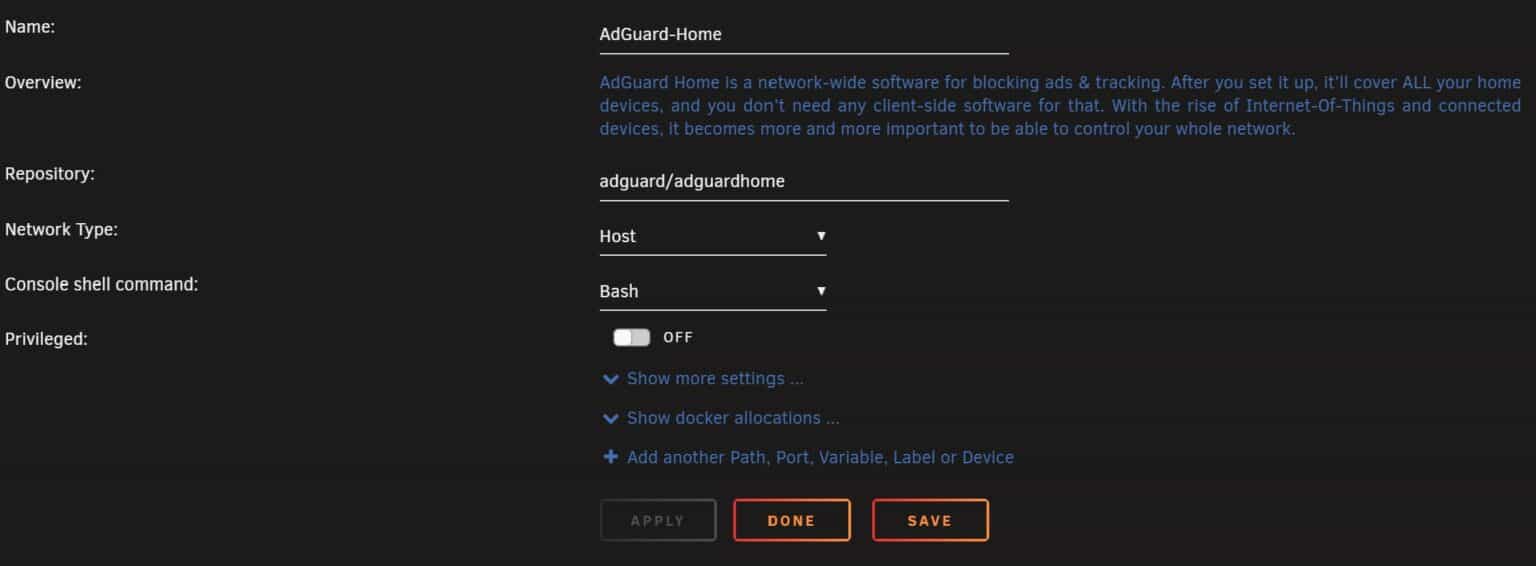 How to use host networking with AdGuard Home on Unraid