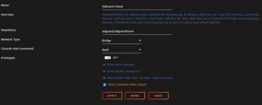 How to use host networking with AdGuard Home on Unraid