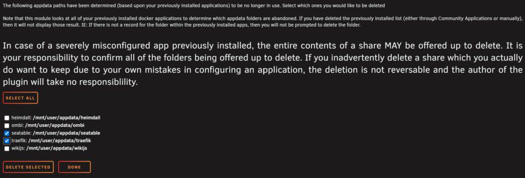 Let the Appdata Cleanup plugin remove leftover Docker folders